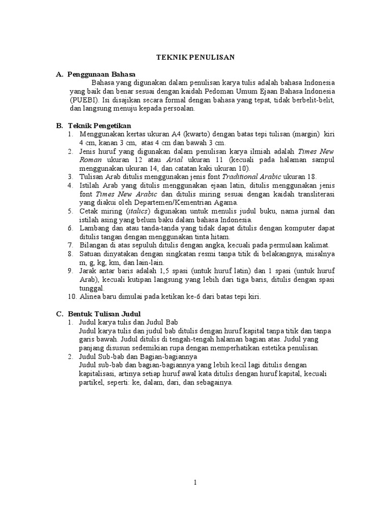 Format Penulisan Makalah - Karya Tulis Ilmiah 2022 | PDF