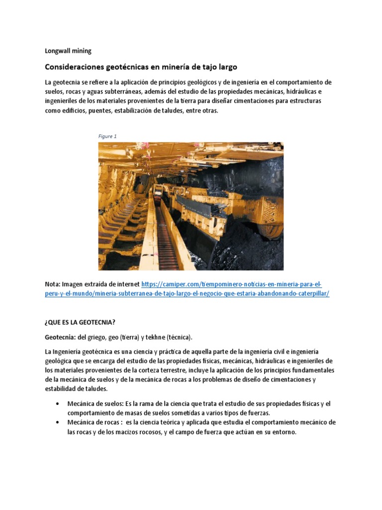 Longwall Mining Pdf Ingeniería Geotécnica Ingeniería