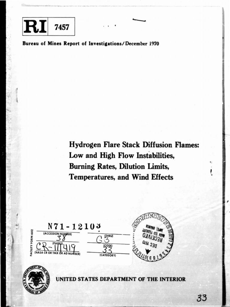 Investigation of Hydrogen Flare Stack Diffusion Flames: Low and High ...