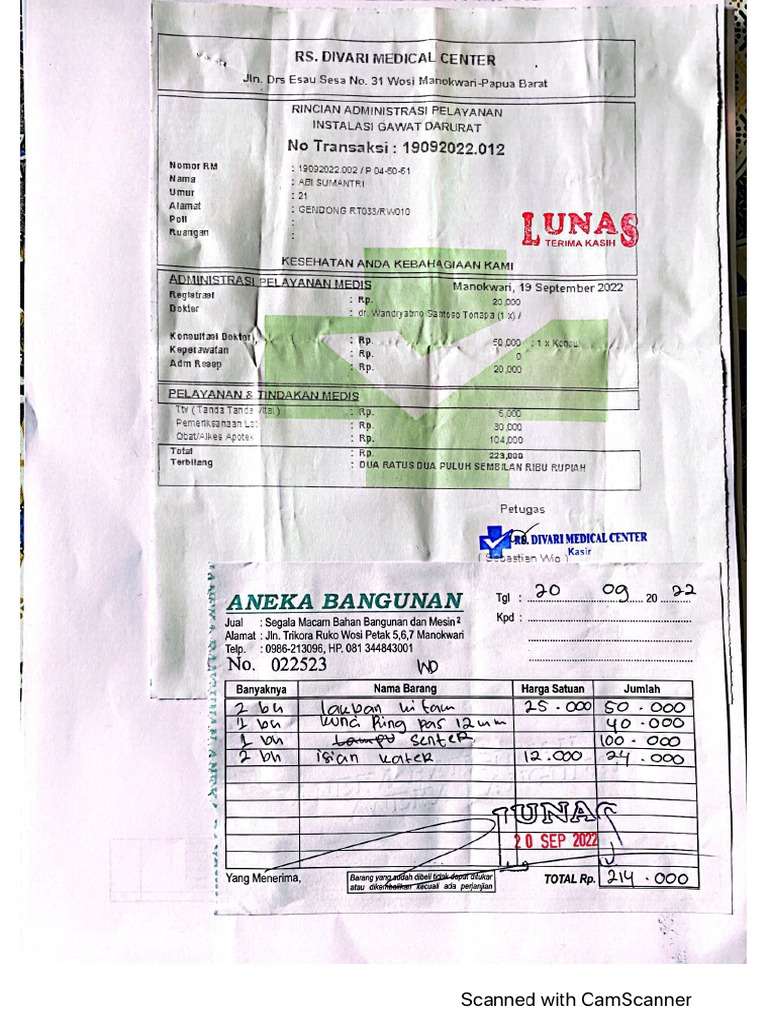 Nota Belanja Tanggal 21-09-2022 | PDF