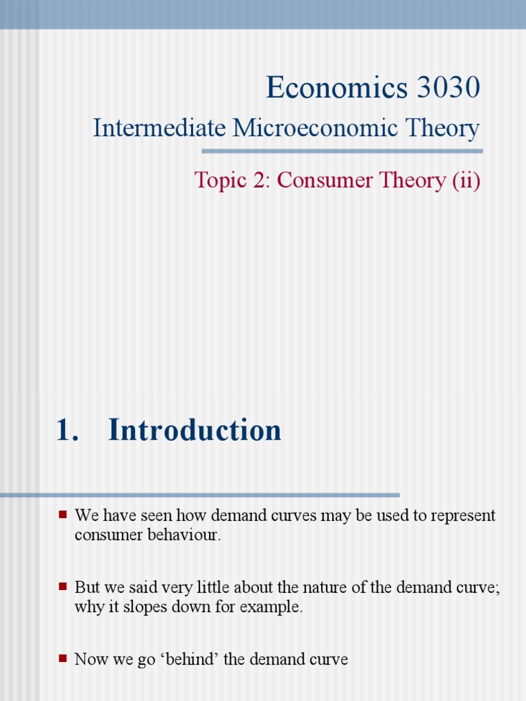 Consumer Theory 1 | Download Free PDF | Utility | Economics