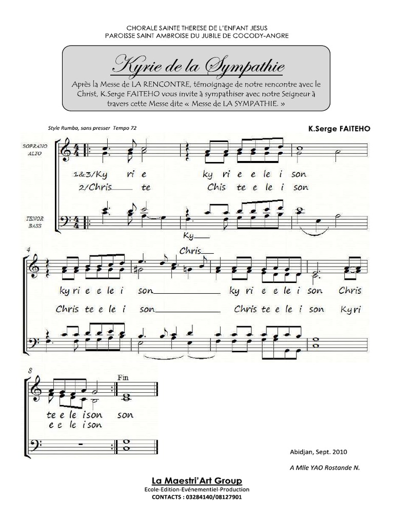 Kyrie-Messe de La Sympathie | PDF