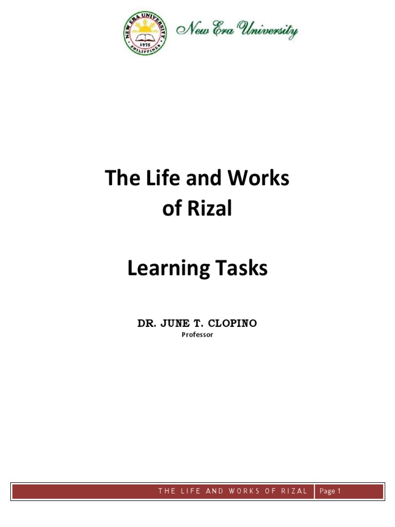Learning Task - The Life and Works of Rizal | PDF