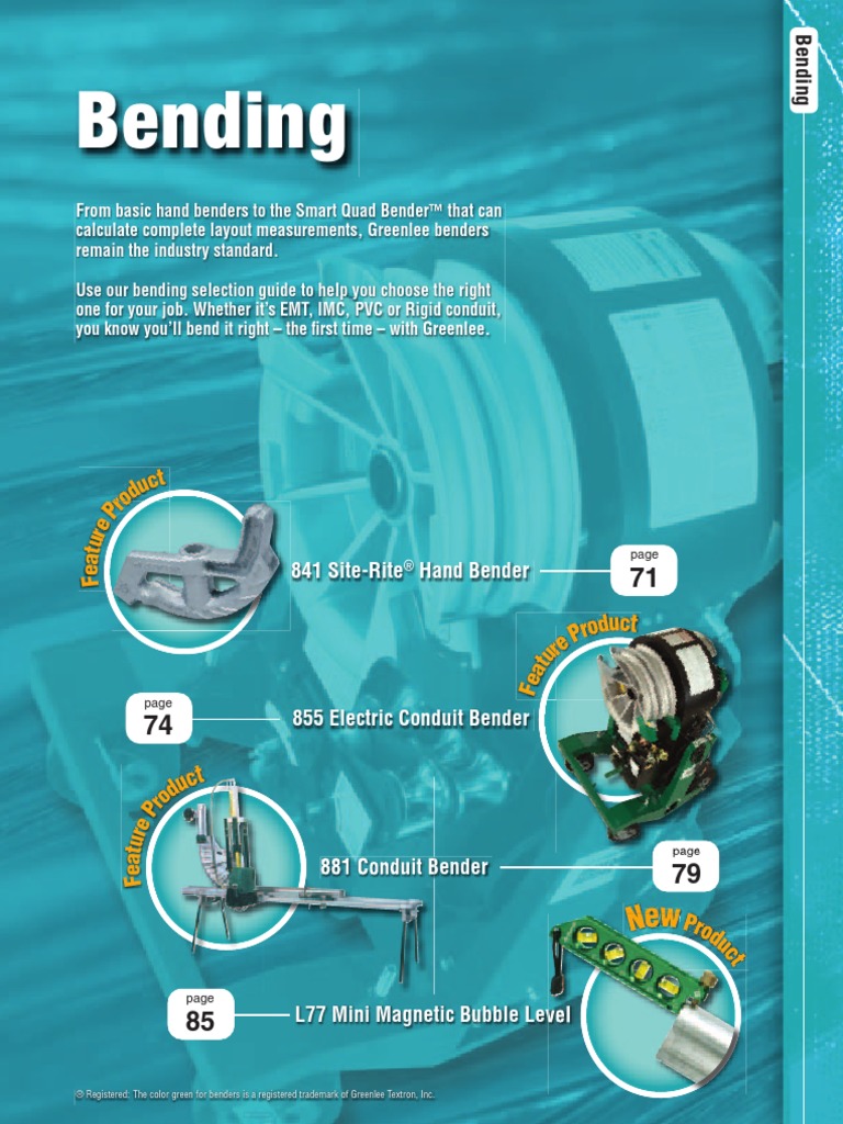 Greenlee Bending | Download Free PDF | Pipe (Fluid Conveyance) | Manufactured Goods