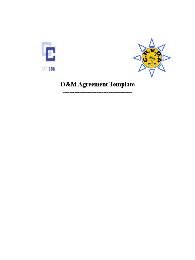 O&M Agreement Template Guide | PDF | Liability (Financial Accounting ...
