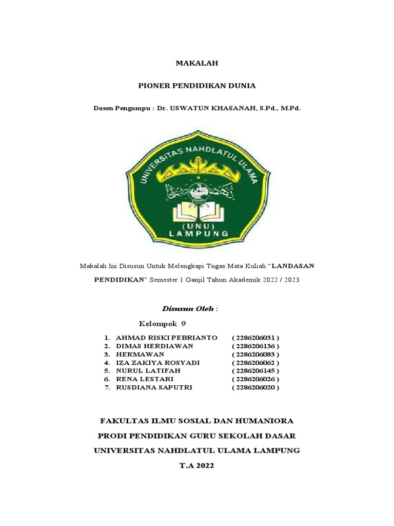 Makalah Land. Pend | PDF | Ilmu Sosial | Sejarah