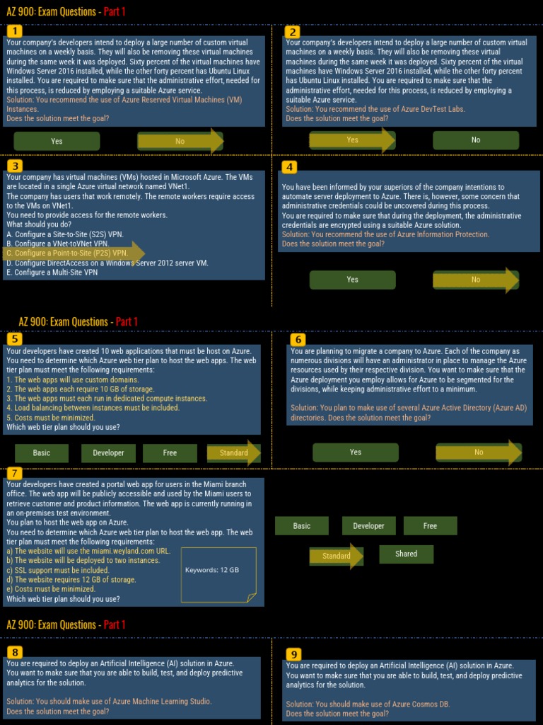 AZ 900 Questions - Part1to13 | PDF | Cloud Computing | Platform As A ...