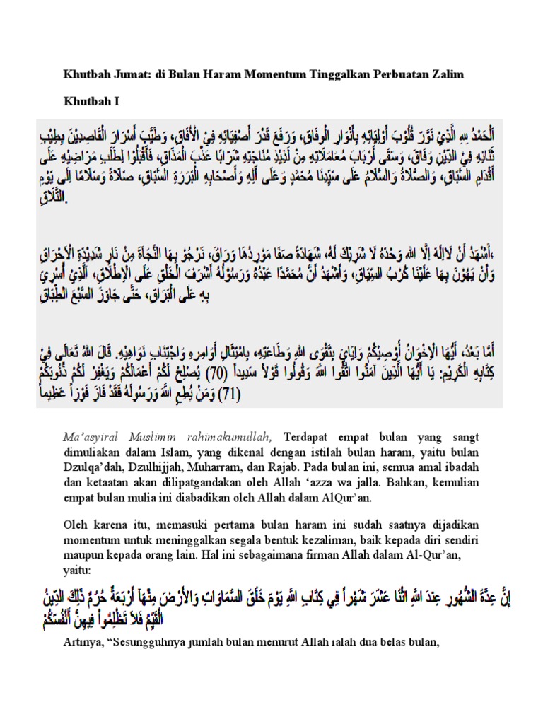 Khutbah Jumat Muharram 3 | PDF | Agama & Spiritualitas