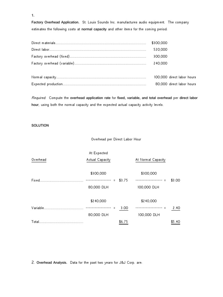 Overhead Application and Analysis Guide | PDF | Business Economics ...