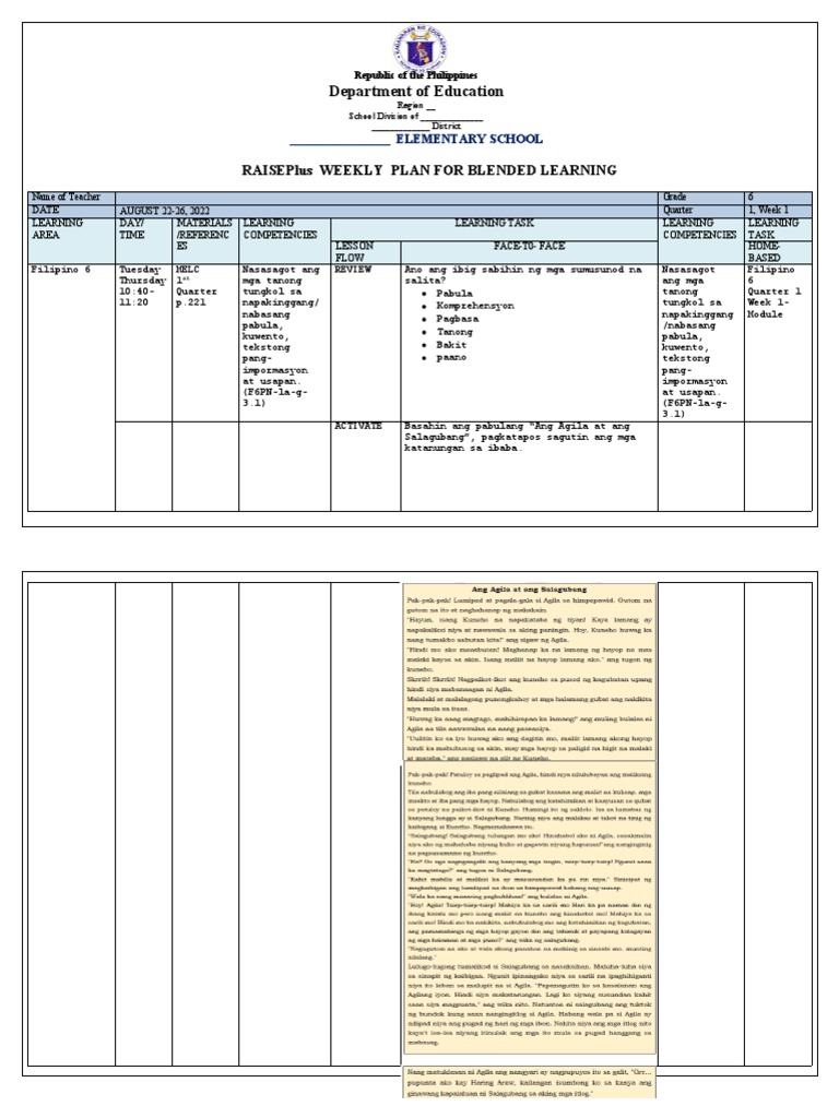 Raise-Plus-Wlp-Grade 6-Q1-W1 | PDF