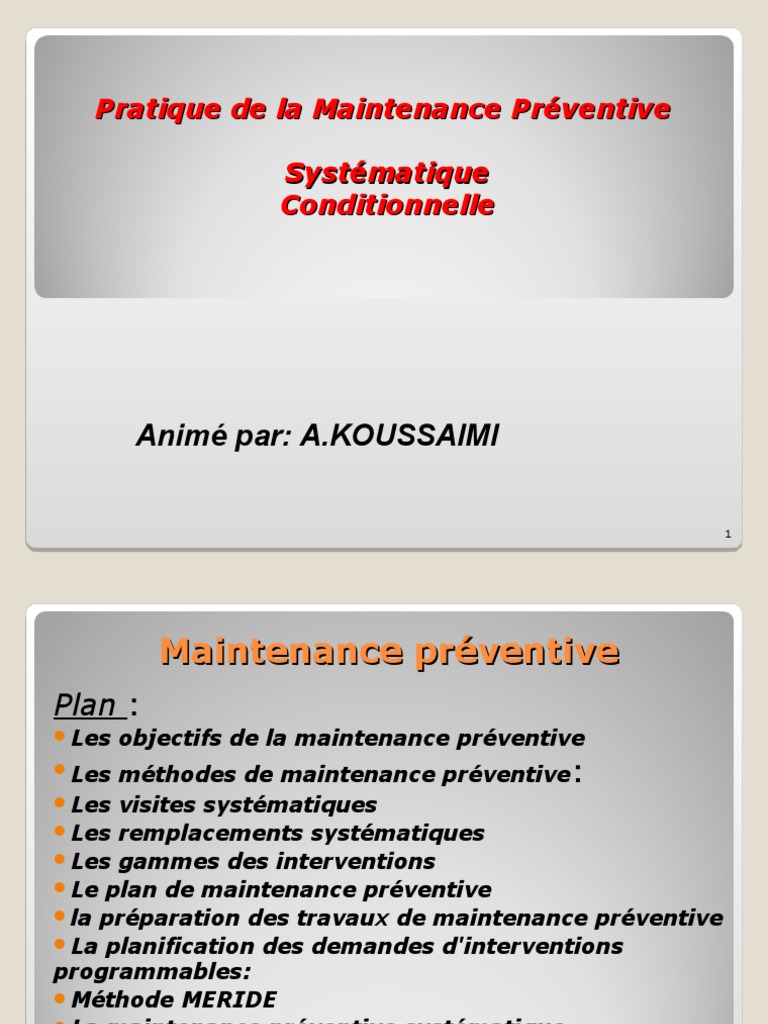 B Maintenance Preventive | PDF | Risque | Planification