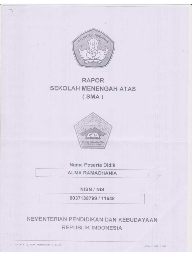 RAPOT SMA KELAS X SEMESTER 2-Compress2 | PDF