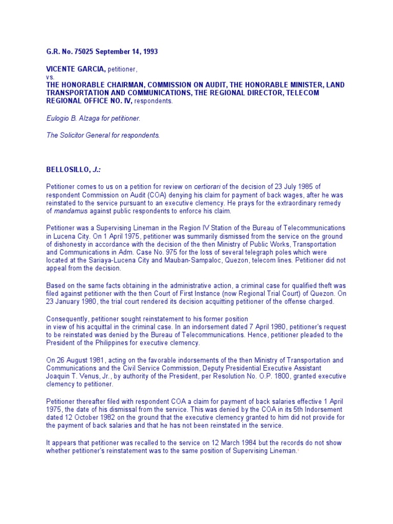 Executive Clemency and Back Wages Case | PDF | Pardon | Public Law