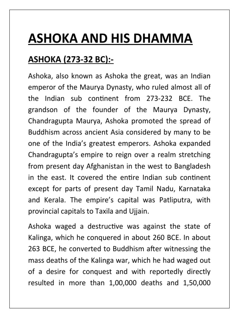 Ashoka and His Dhamma | Download Free PDF | Ashoka | Dharma