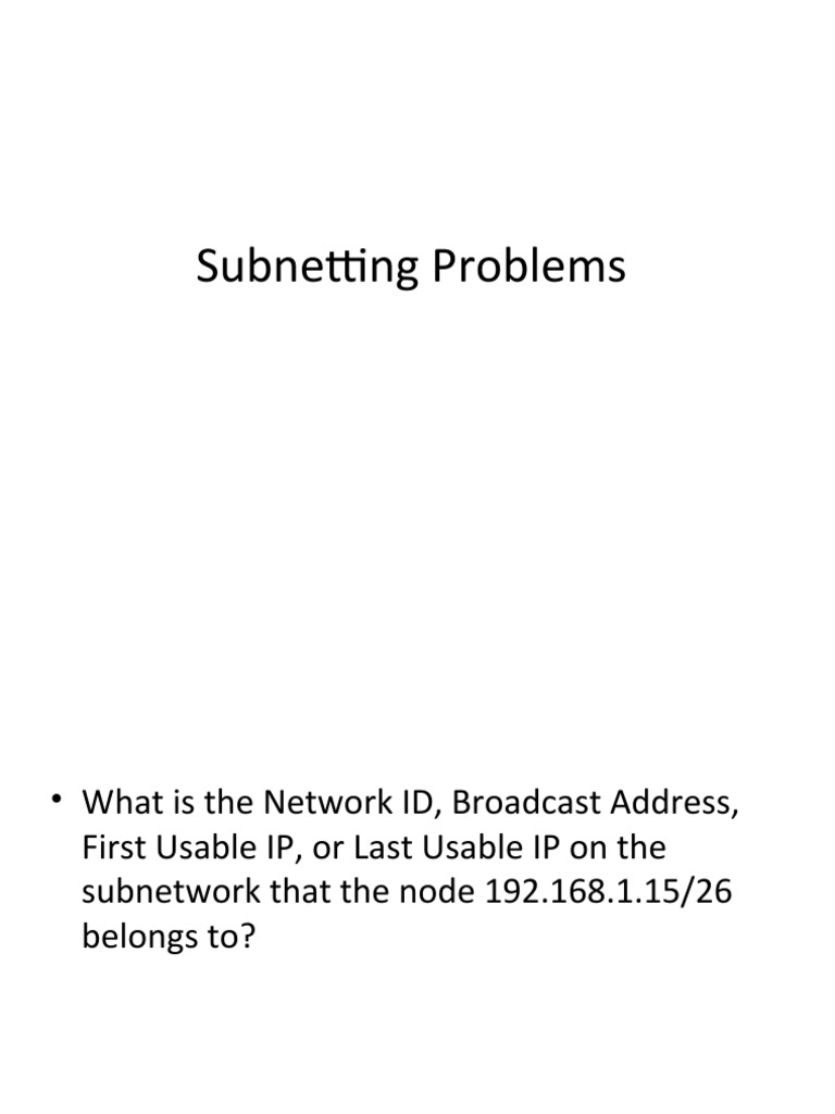 Subnetting Problems | PDF | Network Layer Protocols | Computer Networking