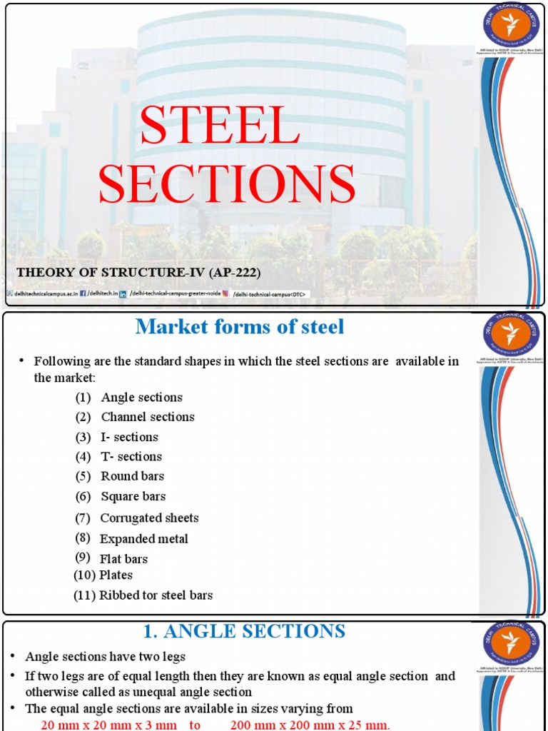 Steel Section Types and Specifications | PDF | Sheet Metal | Beam ...