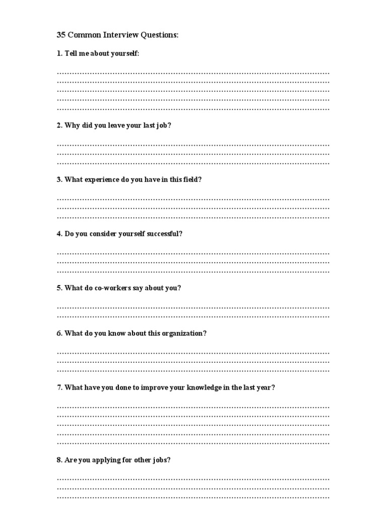 35 Common Interview Questions and Answers | PDF | Business