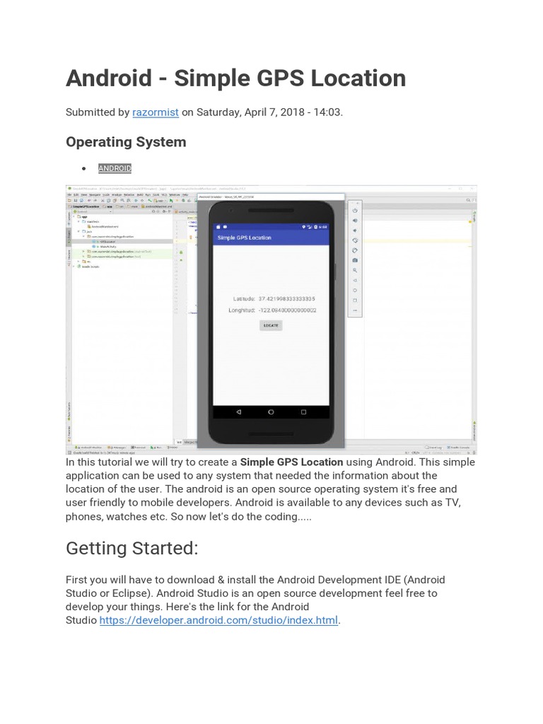 Android - GPS Location App | PDF | Android (Operating System) | Mobile App