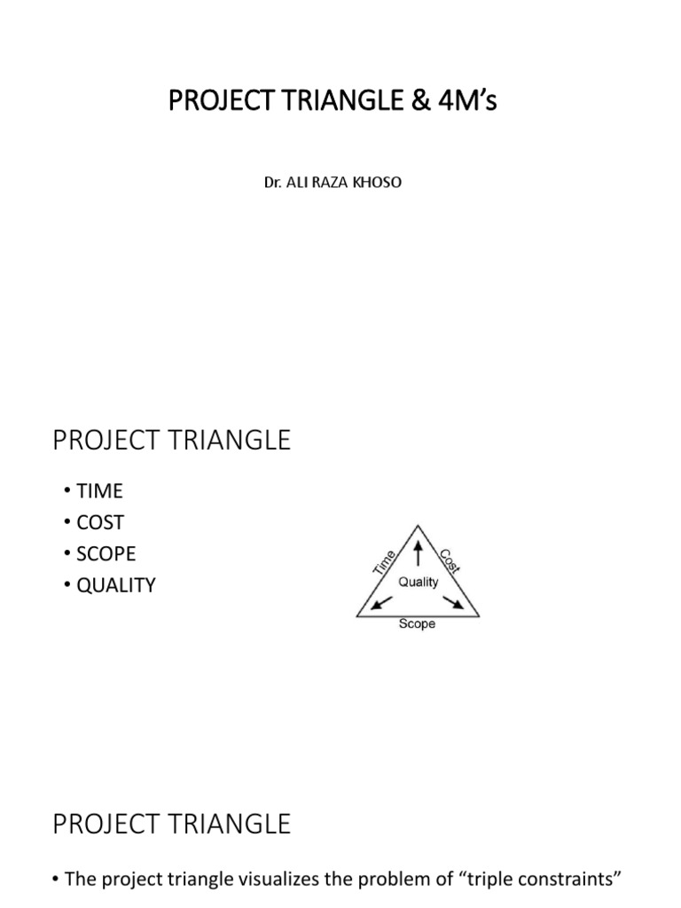 CP&M - Lec 2 Project Triangle & 4m's | PDF | Project Management | Economies