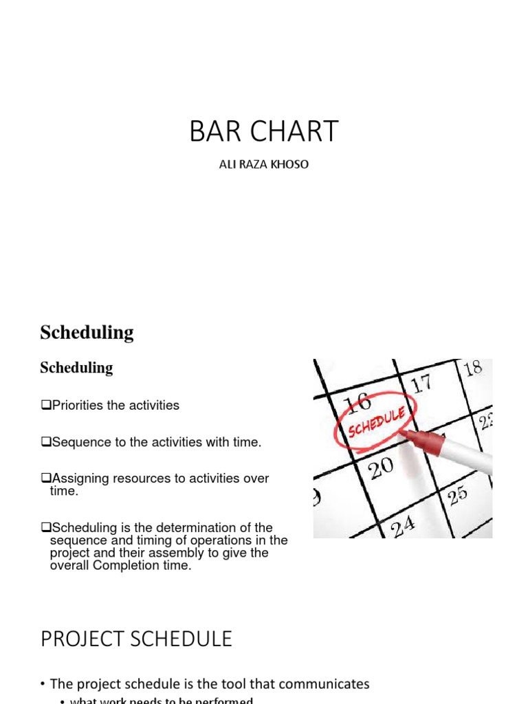 CP&M - Lec 7 Scheduling & Bar Chart | PDF | Art | Technology & Engineering
