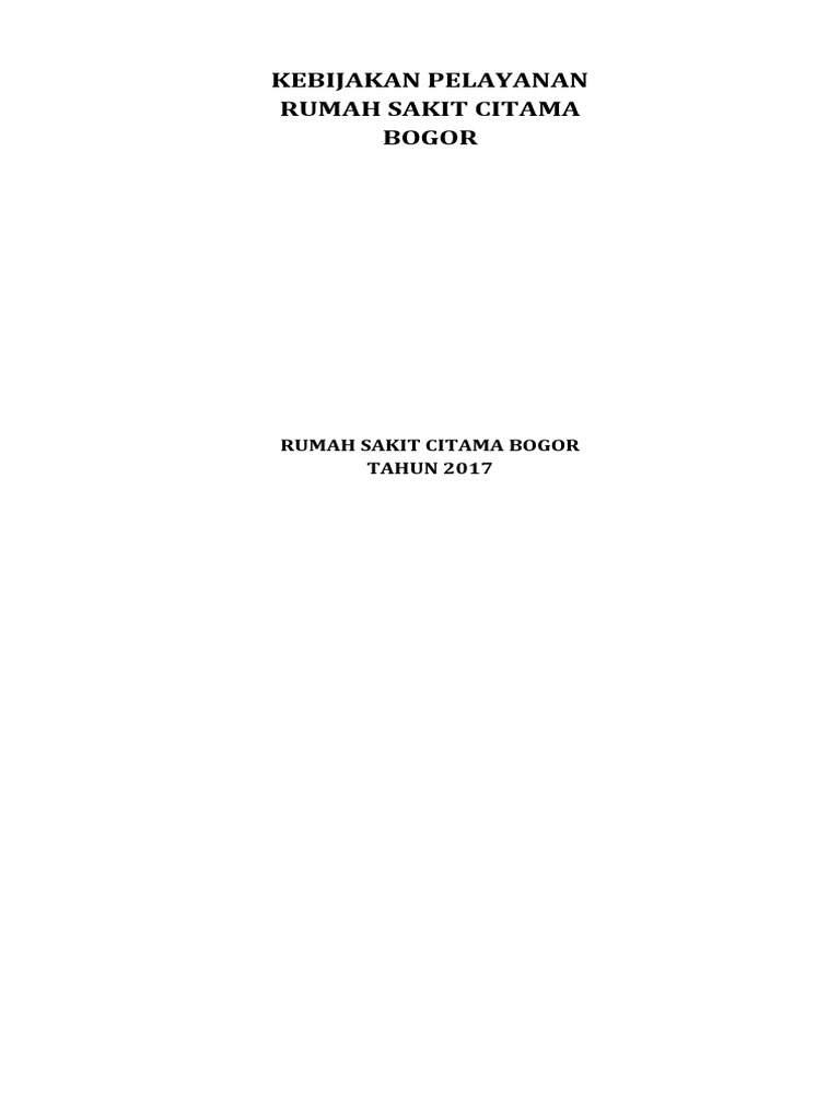 Contoh Kebijakan-Pelayanan Rs | PDF
