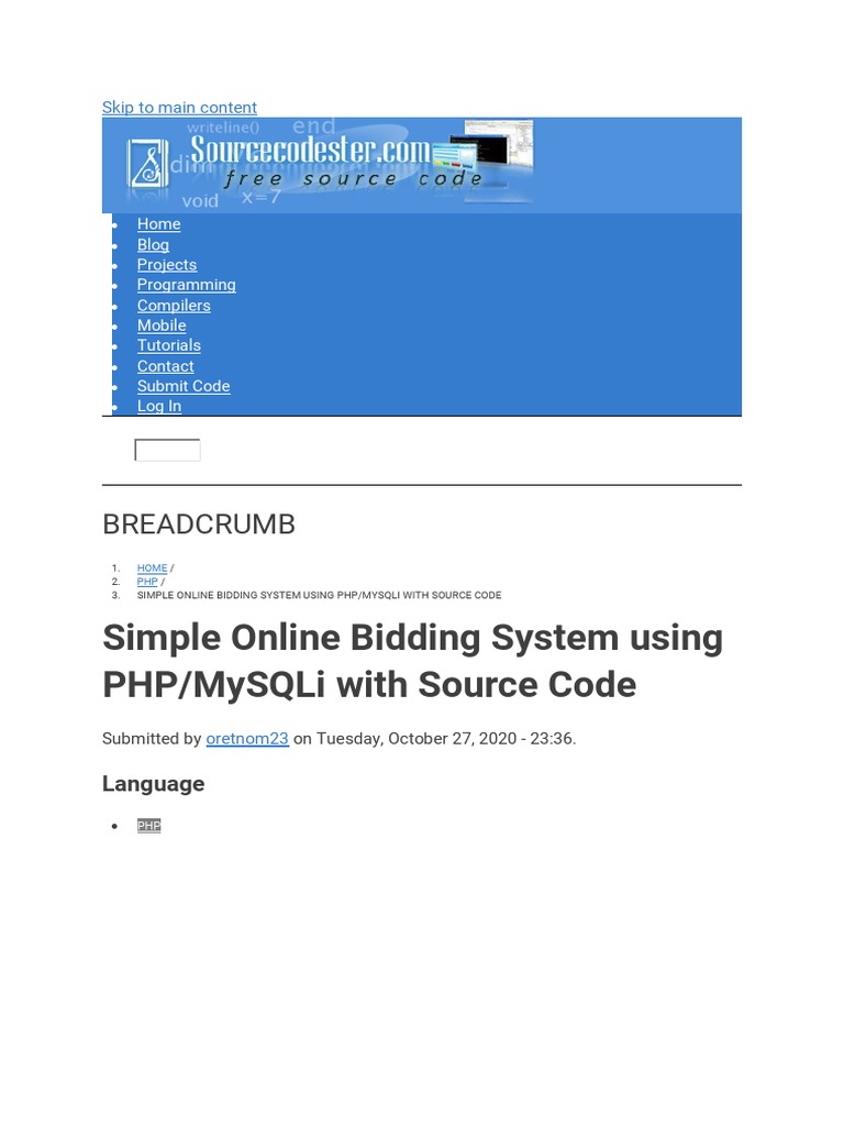 Online Bidding System | PDF | World Wide Web | Internet & Web