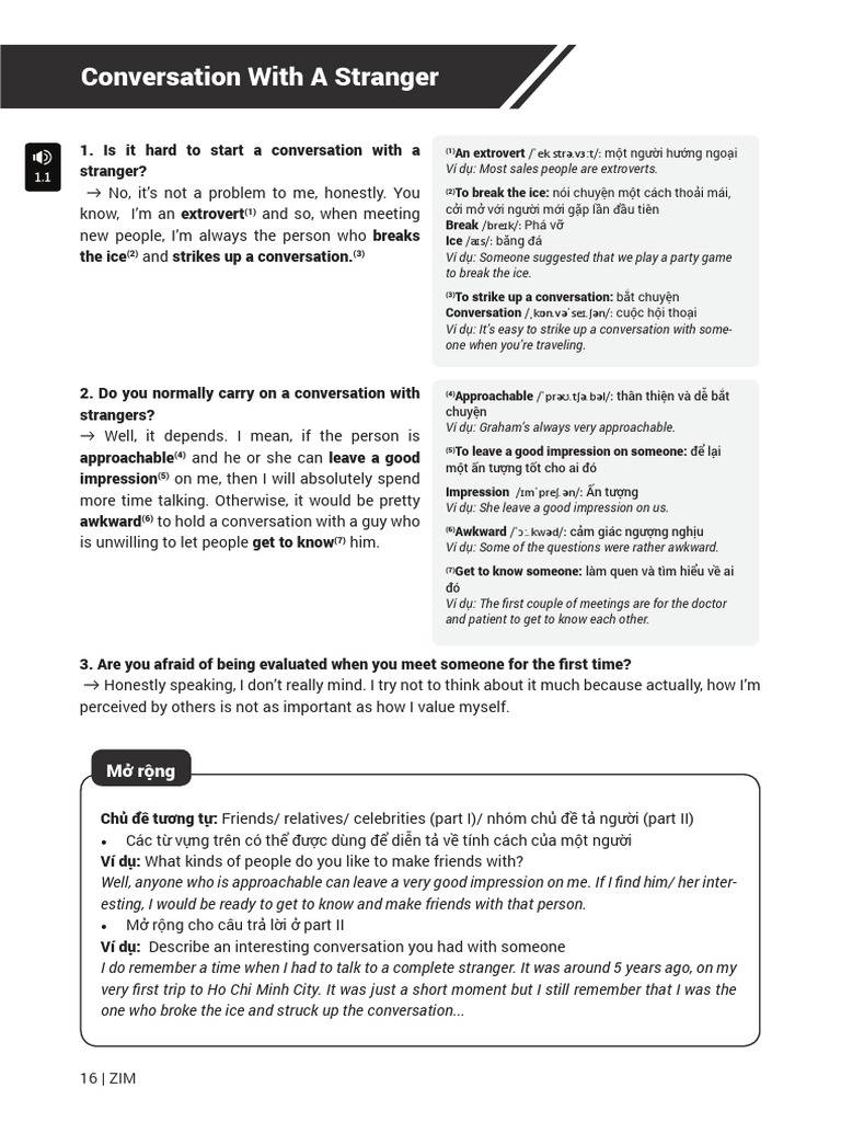 Conversation With A Stranger: M R NG | PDF