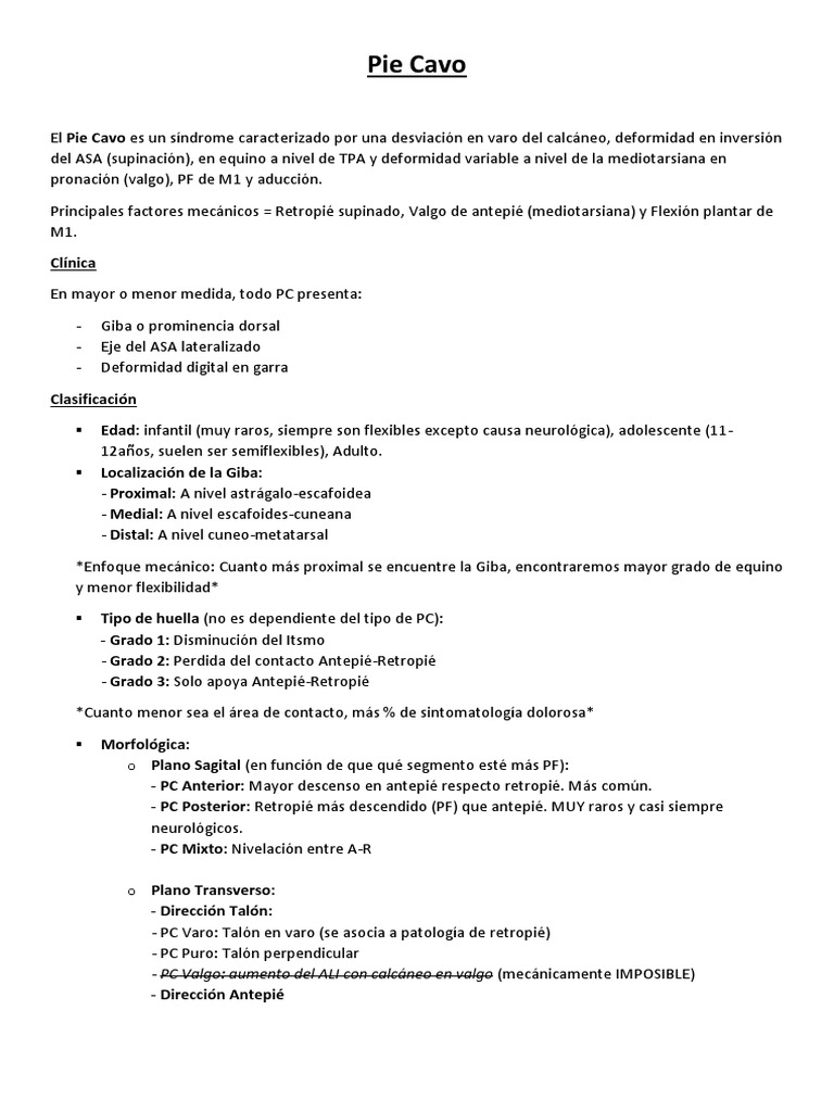 Unidad Pie Cavo | PDF | Pie | Sistema musculoesquelético