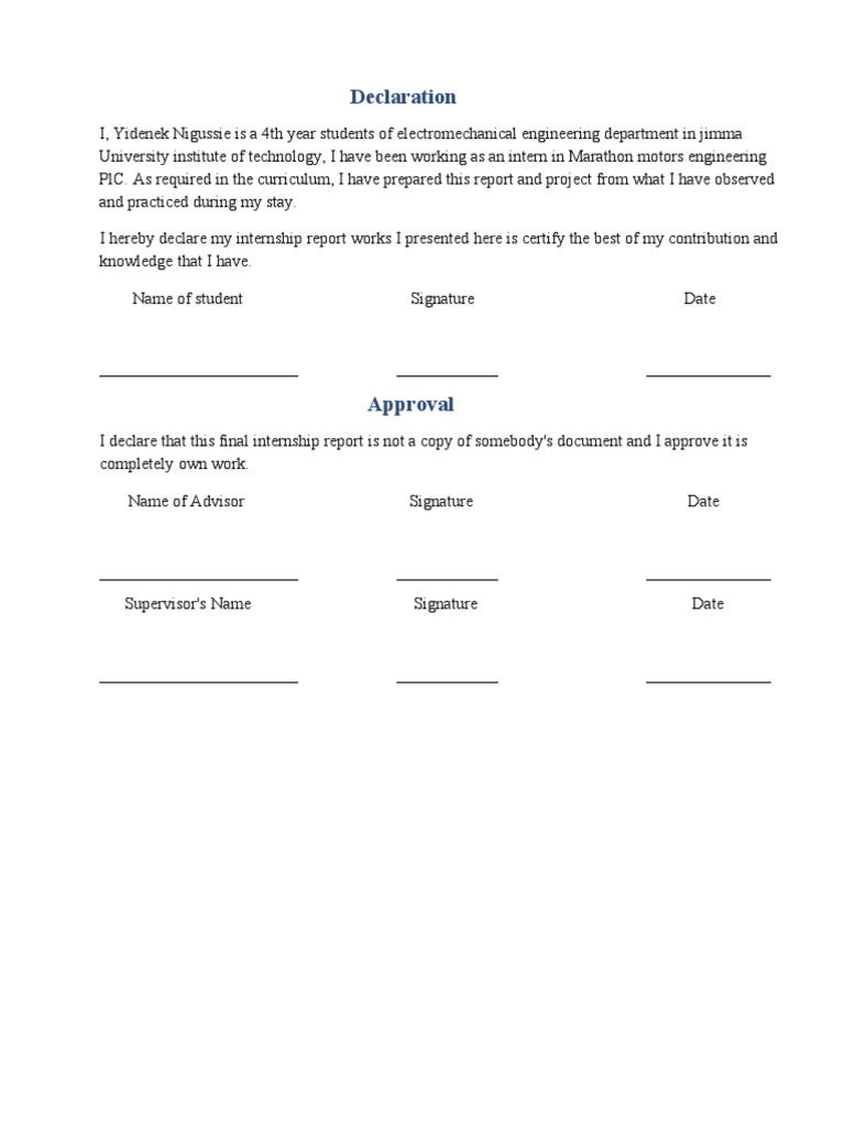 Declaration | PDF | Brake | Leadership