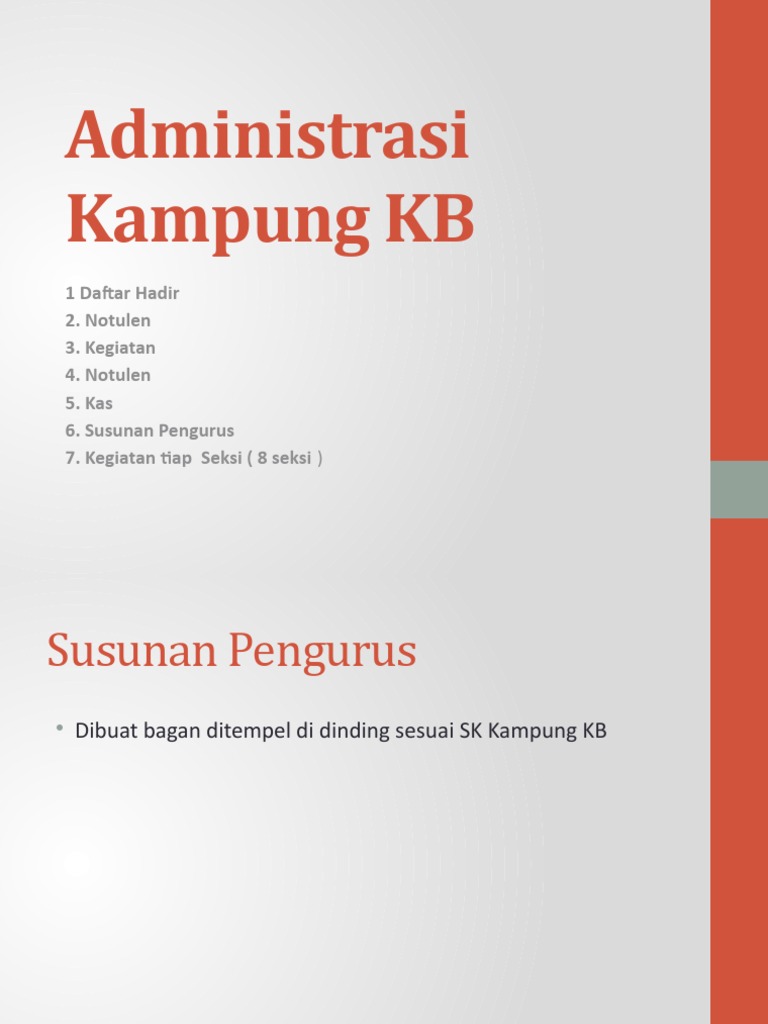 Administrasi Kampung KB | PDF | Karier & Perkembangan