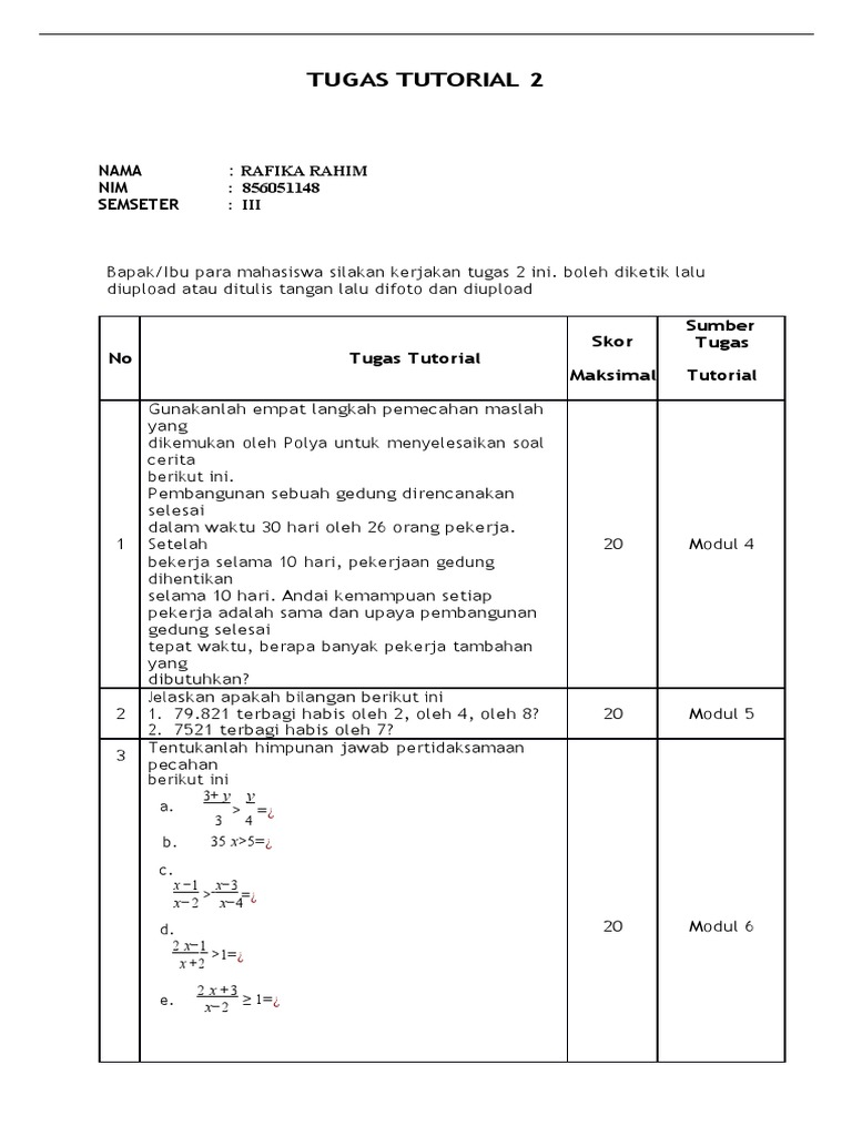 Tt2 Matematika Fix | PDF