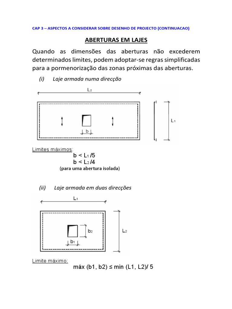 Dimensionamento de Lajes com Aberturas | PDF