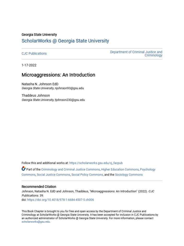 Microaggressions - An Introduction | PDF | Sexism | Bias