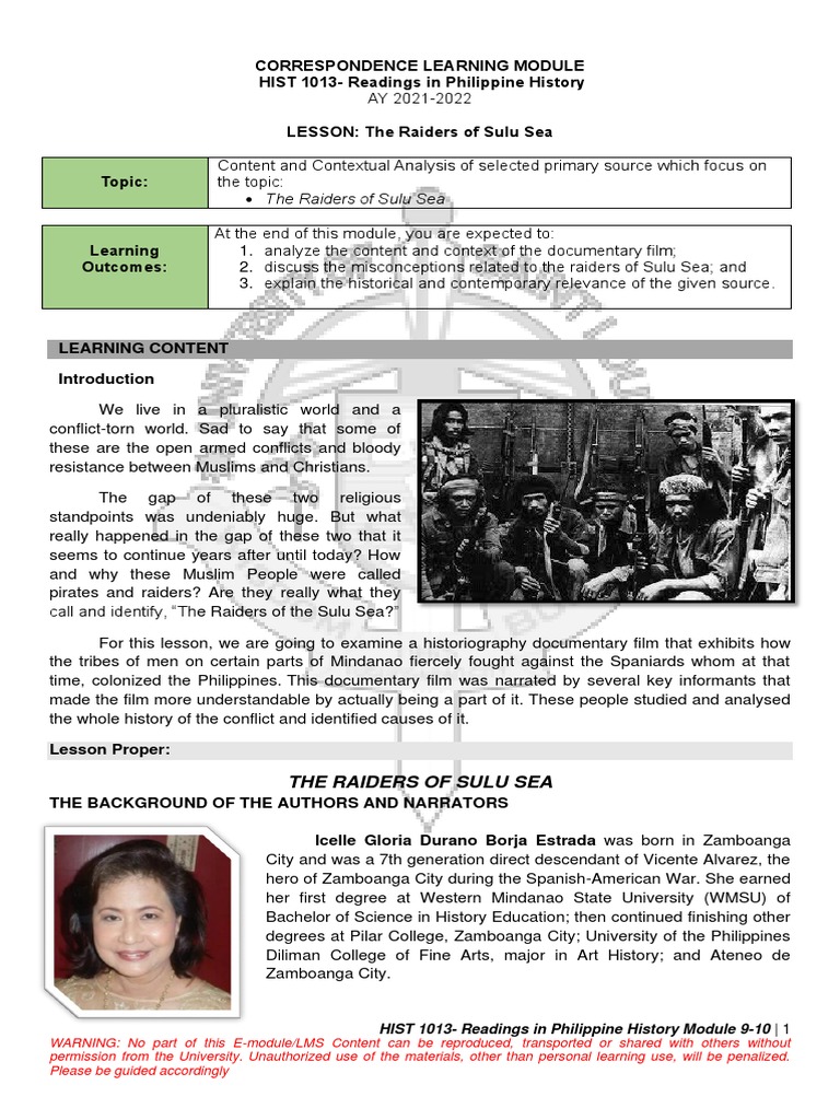 The Raiders of Sulu Sea MODULE | PDF | Mindanao