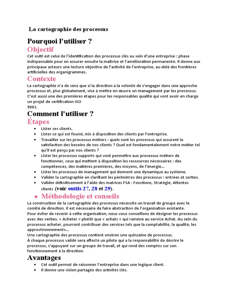Cartographie des processus en entreprise | PDF | Processus d'affaires ...
