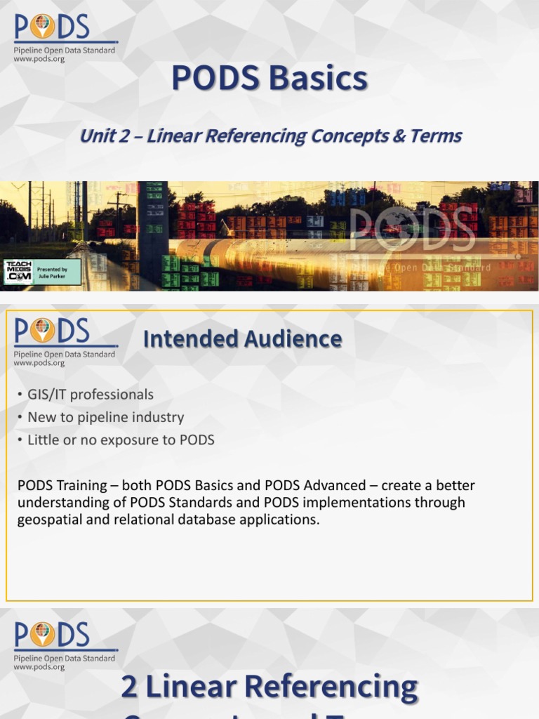 Pods Basics 2 Linear Referencing Final Pdf Geographic Information System Computing