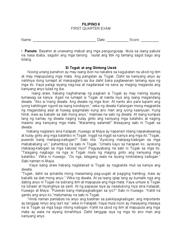 Filipino 6 ST | PDF