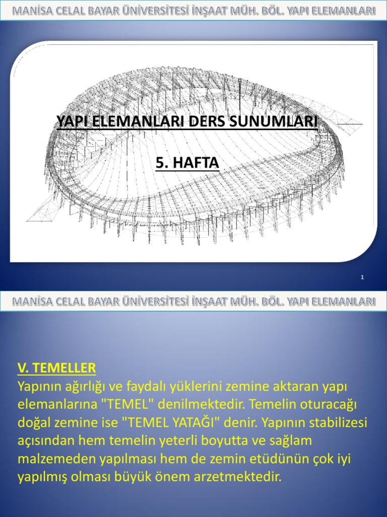 Yapi Elemanlari 5 Hafta | PDF