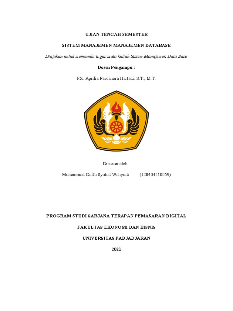 UTS DATABASE - Muhammad Daffa Syidad Wahyudi - 12040210059 | PDF | Bisnis | Teknologi & Rekayasa
