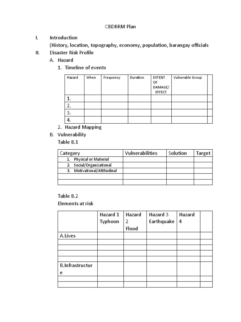 CBDRRM Plan Template | PDF