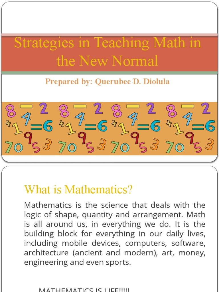 Strategies in Teaching Math in The New Normal | PDF | Educational ...