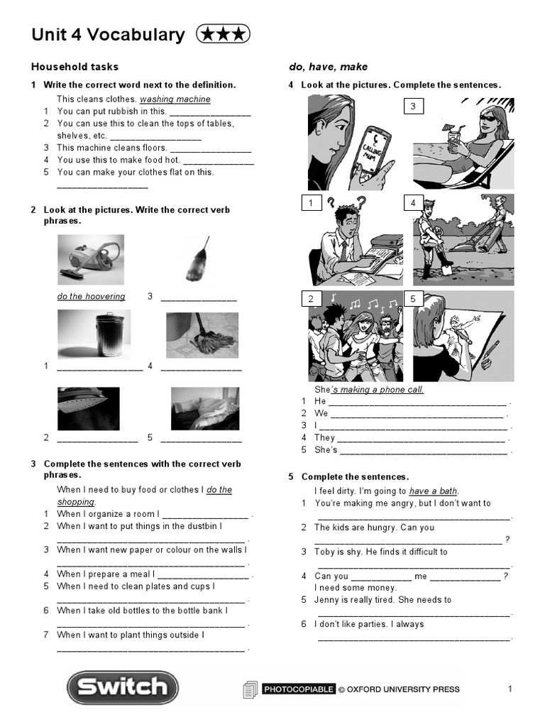 Vocabulary Grammar 3star Unit4 | PDF