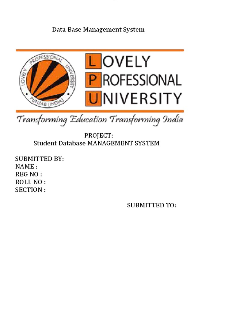 Project Report For Student Database Management System | PDF | Databases ...