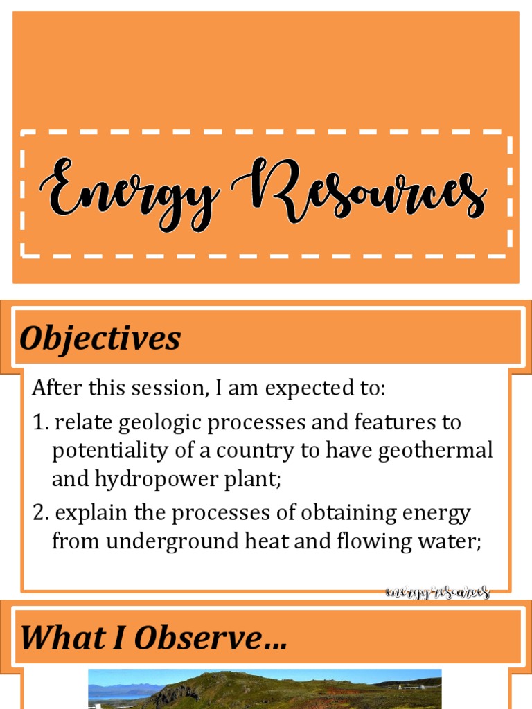 Geothermal and Hydroelectric Energy | PDF | Hydroelectricity | Fossil ...