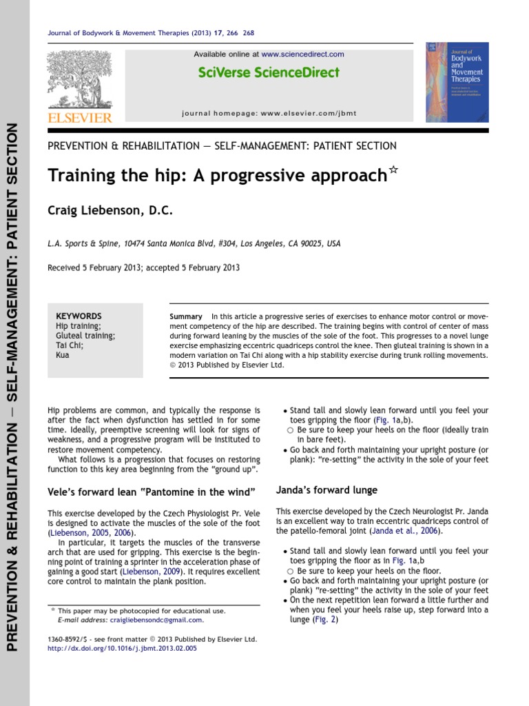 Training The Hip - A Progressive Approach | PDF | Foot | Hip