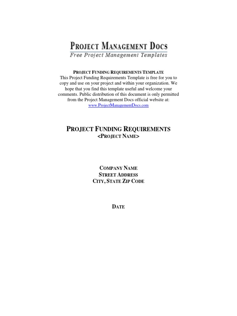 Project Funding Requirements | PDF | Project Management | Business