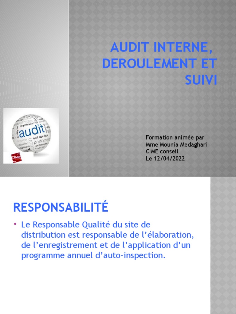 Audit Interne, Déroulement Et Suivi | PDF | Business