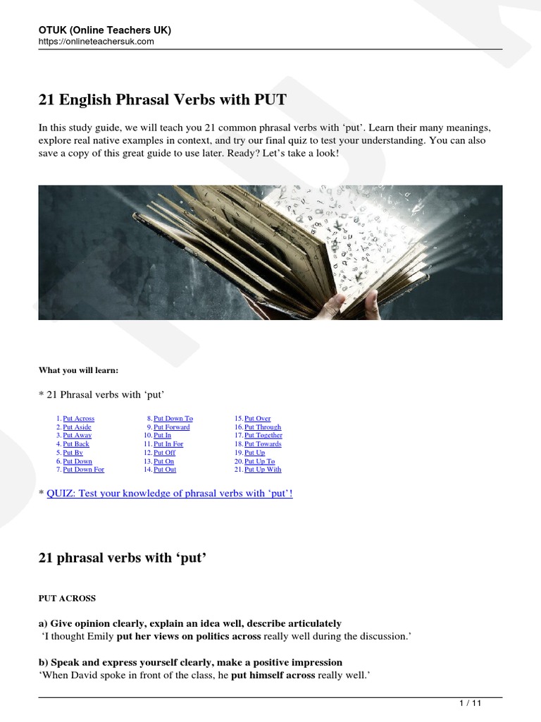 Phrasal Verbs Put | PDF