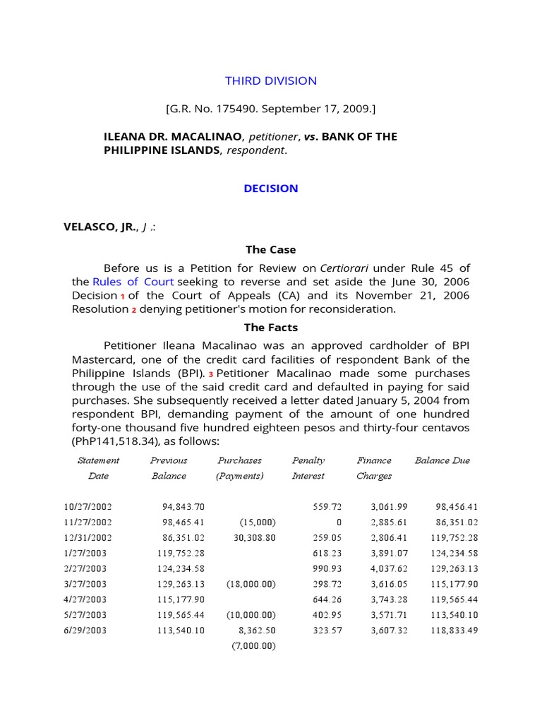 Macalinao v. BPI | Download Free PDF | Complaint | Lawsuit