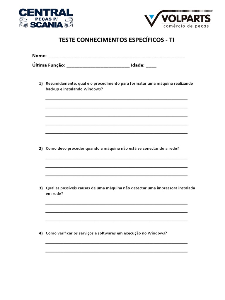 Teste TI - Específico | Download grátis PDF | Tecnologia da Informação ...